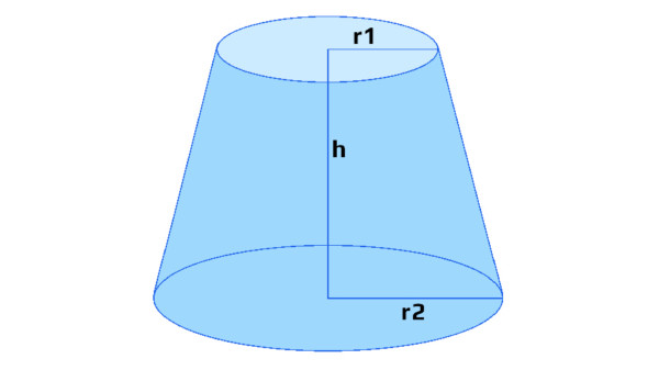 Calcolatrice del Volume di un Tronco di Cono Online