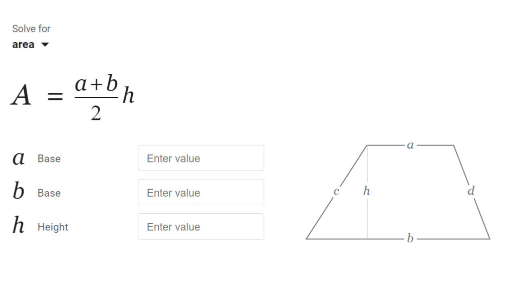 Calculateur de surface de trapèze avec visualisation